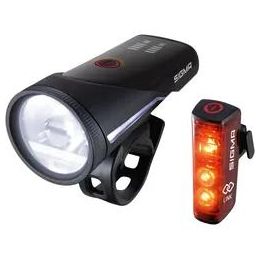 Fahrradbeleuchtung Sigma SPORT "Beleuchtungsset Aura 100 / Blaze Link", schwarz, Fahrradlampen