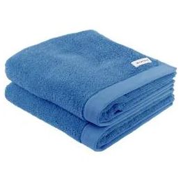 Handtuch Tom Tailor HOME "COLOR BATH", blau (cool blau), B:50cm L:100cm, Frottier, Frottier, Handt&uuml;cher, 100% Baumwolle, 50x100 cm, uni, gro&szlig;e Farbauswahl