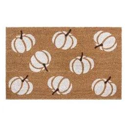 Fu&szlig;matte Hanse Home "Mix Mats Kokos Pumpkins, T&uuml;rmatte", braun (braun, wei&szlig;), B:75cm H:15mm L:45cm, Kokos, Teppiche, Fu&szlig;matte, Kokos, Schmutzfangmatte, Outdoor, Rutschfest, Innen, Kokosmatte, Flur