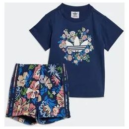 Trainingsanzug Adidas ORIGINALS "Adidas ORIGINALS X LIBERTY LONDON KIDS UND SET", M&auml;dchen, Gr. 62, blau (night indigo), Obermaterial: 100% Baumwolle, Sportanz&uuml;ge Trainingsanzug