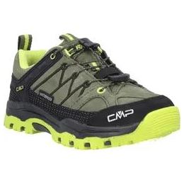 Wanderschuh CMP "KIDS RIGEL LOW TREKKING SHOES WP", Kinder, Gr. 35, gr&uuml;n (kaki, acido), Leder, Textil, Schuhe Wanderschuh, wasserdicht