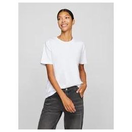 Kurzarmshirt Vila "VINORA S/S T-SHIRT - NOOS", Damen, Gr. M, wei&szlig; (hellwei&szlig;), Jersey, Obermaterial: 96% Baumwolle, 4% Elasthan, unifarben, regular fit normal, Rundhals, Shirts, Baumwollmischung, regular fit
