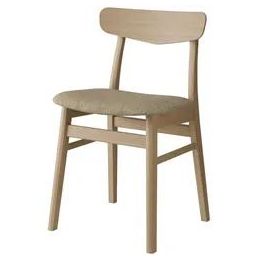 Esszimmerstuhl HAMMEL FURNITURE "Mosb&oslash;l, Stuhl, Massivholz mit gepolstertem Sitz &ndash; robust & komfortabel", , wei&szlig; ge&ouml;lt, wei&szlig; ge&ouml;lt, beige, B:48cm H:79cm T:46cm, Massivholz, Stoff, St&uuml;hle, Esszimmerstuhl, Massivholz, gepolsterte Sitzfl&auml;che, versch. Farbvarianten
