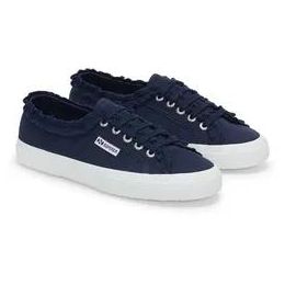 Sneaker Superga "3750 JERSEY ROUCHES LEGGERA", Damen, Gr. 36, blau (blau navy), Textil, Schuhe Sneaker