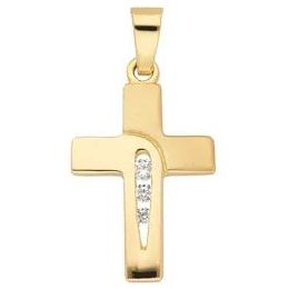 Adelia&acute;s Kreuzanh&auml;nger ADELIA ́S "Damen & Herren 333 Gold Kreuz Anh&auml;nger mit Zirkonia", gold, Schmuckanh&auml;nger, Damen, Gold, mit Zirkonia f&uuml;r Damen & Herren