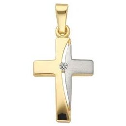 Adelia&acute;s Kreuzanh&auml;nger ADELIA ́S "Damen & Herren 333 Gold Kreuz Anh&auml;nger mit Zirkonia", gold, Schmuckanh&auml;nger, Damen, Gold, mit Zirkonia f&uuml;r Damen & Herren