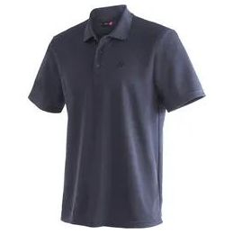 Poloshirt Maier Sports "Ulrich", Herren, Gr. 4XL, blau (dunkelblau), 100% Polyester, Rundhals, Shirts, Herren Polo kurzarm, leichtes Shirt, Funktionsshirt mit Kragen Reg Fit