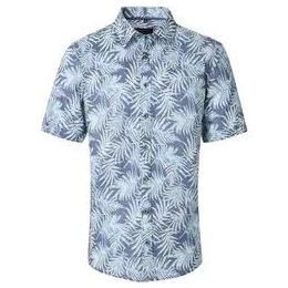 Kurzarmhemd Casamoda "Casamoda Freizeithemd Kurzarm Print", Herren, Gr. 3XL, Normalgr&ouml;&szlig;en, blau, 100% Baumwolle, bedruckt, l&auml;ssig geschnitten, Hemden