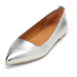 Marc O'Polo Ballerina MARC O'POLO "aus edlem Lammleder", Damen, Gr. 37, silber (m145), Obermaterial: 100% Leder, unifarben, Schuhe Ballerina