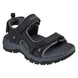 Sandale Skechers "PREWITT-RIGDON", Herren, Gr. 44, grau (schwarz, hellgrau), Lederimitat, Textil, Schuhe Sandale, Trekking Sandale, Outdoorsandale mit Luxe Foam Ausstattung