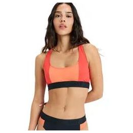 Triangel-Bikini-Top Roxy "Roxy Active Colorblock", Damen, Gr. XS, Cup B, rot (poppy rot), Obermaterial: 75% Nylon, 25% Elasthan;, Bikini-Oberteile