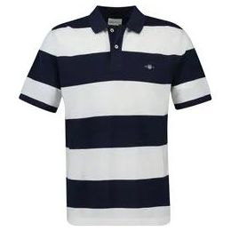 Poloshirt Gant "Poloshirt BLOCK STRIPE POLO", Herren, Gr. 4XL, blau (blau (evening blau)), Obermaterial: 100% Baumwolle CO., Shirts