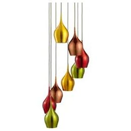 Searchlight H&auml;ngeleuchte "H&auml;ngeleuchte Vibrant, 8-flammig", silber (chrom), 8, &Oslash; 36cm H: 170cm, 1 Stk., Leuchten, Metallic-Glanzeffekt, H&auml;ngeleuchte