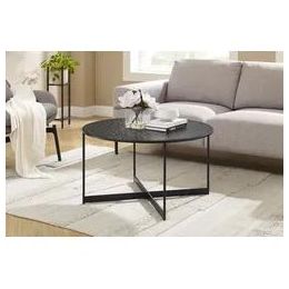 Couchtisch Salesfever "Coffeetable Wohnzimmerhtisch f&uuml;r stylisches Wohnambiente", schwarz, B:80cm H:45cm T:80cm, Metall, Glas, Tische, Couchtisch, Glasplatte mit Strukturoptik