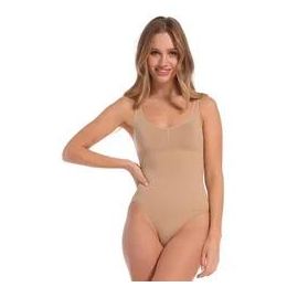 Shaping-Body MAGIC BODYFASHION "Slim Body", Damen, Gr. M, N-Gr, braun (cappuccino), Obermaterial: 92% Polyamid, 8% Elasthan, k&ouml;rpernah, tiefer Rundhals, Bodys, glatte, nahtlose Verarbeitung f&uuml;r einen unsichtbaren Look