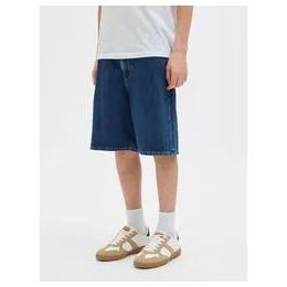 Jack & Jones Shorts JACK & JONES JUNIOR "JJITONY locker geschnitten f&uuml;r angenehmes Tragegef&uuml;hl", Jungen, Gr. 146, N-Gr, blau (blau denim), Web, Obermaterial: 100% Baumwolle, unifarben, regular fit knielang, Hosen Shorts, unifarben, modisch, regular fit, Web