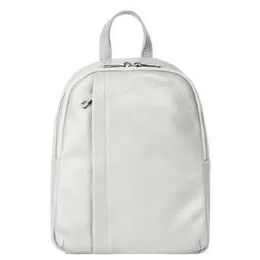 Cityrucksack Samantha Look, Damen, Gr. B/H/T: 29cm x 9cm, onesize, wei&szlig;, Leder, Rindsleder, Rucks&auml;cke Cityrucksack, Echt Leder, Made in Italy