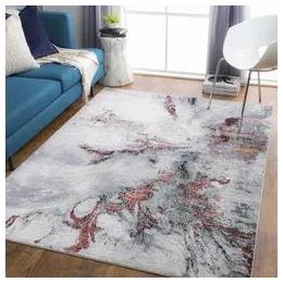 Teppich LIVABLISS "NEW YORK", grau, B:160cm H:10mm L:220cm, Kunstfaser, Polyester, Teppiche, Teppich, Moderner Designerteppich in Marmor Optik, Kurzflor Wohnzimmerteppich