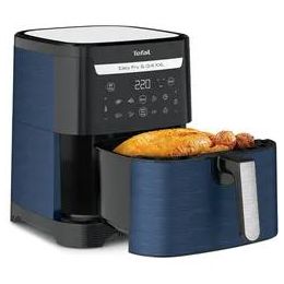 Tefal Hei&szlig;luftfritteuse "EY8018 Easy Fry & Grill XXL, 2-in-1", blau (blau, schwarz), B:30,3cm H:36,1cm T:43,2cm, Fritteusen, XXL-Fassungsverm&ouml;gen oder 2 separate Zonen, Flexcook-Trennwand