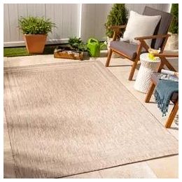 Teppich LIVABLISS "LENON", braun, B:160cm H:4mm L:213cm, Kunstfaser, Teppiche, Teppich, Teppich In- /Outdoor Boho Jute-Optik, Balkon, Terrasse, Garten, Beige