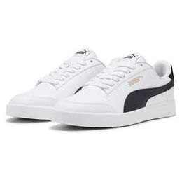Sneaker Puma "SHUFFLE", Damen, Gr. 46, Puma wei&szlig;, Puma schwarz, Puma team gold, Synthetik, kontrastfarbene Details, mehrfarbig, Schuhe Sneaker, mit perforiertem Obermaterial, atmungsaktiv, mit SOFTFOAM+ D&auml;mpfung