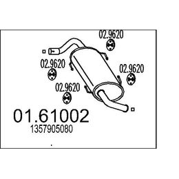 MTS MARKENTECHNIKSERVICEGMBH & CO. KG MTS Endschalld&auml;mpfer 01.61002 f&uuml;r FIAT 1357905080