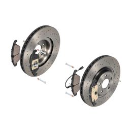 Brembo Bremsensatz-Vorderachse XTRA LINE / STANDARD SK8K0F2985 Bremsensatz, Scheibenbremse vorne rechts links Gelocht/innenbel. 345mm f&uuml;r SKODA VW SEA