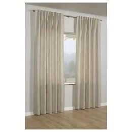 Gardine SEHLBACH "Schal Jacquard Ornamente" Gr. 1, beige, B:140cm H:245cm, Polyester, Gardinen, Gardine, mit Gardinenband und verdeckten Schlaufen
