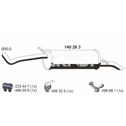 Ernst Endschalld&auml;mpfer 140263 f&uuml;r SKODA VAG
