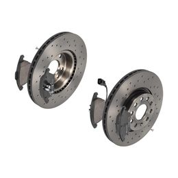 Brembo Bremsensatz-Vorderachse XTRA LINE / STANDARD SK8K0F3FC6 Bremsensatz, Scheibenbremse vorne rechts links Gelocht/innenbel. 312mm f&uuml;r SKODA VW (SV