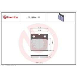 Brembo Bremsbelagsatz, Scheibenbremse 07bb1408