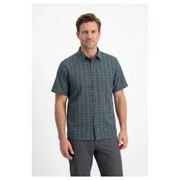 Funktionshemd Jack Wolfskin "MESETA SHIRT M", Herren, Gr. M, N-Gr, grau (check schwarz n), Single Jersey, Obermaterial: 100% Polyester, Hemden