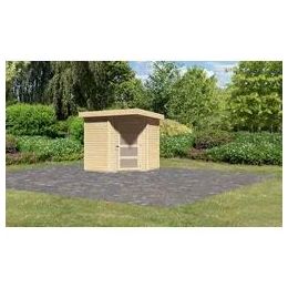 Woodfeeling Gartenhaus KARIBU "Schwandorf 3", beige (naturbelassen), ohne Fu&szlig;boden, ohne R&uuml;ck- und Seitenwand, ohne Dacheindeckung, Holzwerkstoff, Gartenh&auml;user, Gartenhaus, aus hochwertiger nordischer Fichte