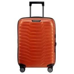 Hartschalen-Trolley Samsonite "PROXIS, verschiedene Gr&ouml;&szlig;en und Farben", Gr. B/H/T: 40cm x 55cm x 20cm 38 l, orange (flame), Polypropylen, unifarben, festlich, Koffer, arretierbares und versenkbares Druckknopf-Trolleysystem