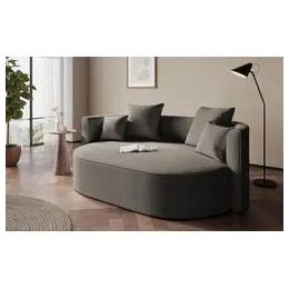 2,5-Sitzer "ISALIE, rundes Loungesofa, mit Kissen, perfekt gepolstert", grau (taupe), B:200cm H:98cm T:145cm, LeGer Home by Lena Gercke, Sofas, moderne Stoffe, mit 4 Zierkissen, extra gro&szlig;e Sitzfl&auml;che