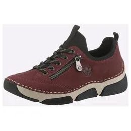 Sneaker Rieker, Damen, Gr. 42, rot (bordeaux), Lederimitat, Schuhe Sneaker