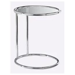 Beistelltisch Heine HOME, silber (chromfarben, glas), B:45cm H:54cm T:45cm, Tische, Beistelltisch