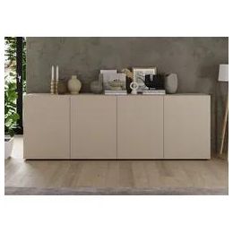 Sideboard Home Affaire "Rio Breite 240 cm, Kommode mit 4 T&uuml;ren, Anrichte", cashmere, front mit geriffelter struktur, B:241cm H:84cm T:42cm, FSC-zertifizierter Holzwerkstoff, Sideboards, Sideboard, geriffelte MDF-Fronten, modern u. elegant, viel Stauraum