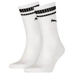 Socken Puma "Puma UNISEX HERITAGE CREW SOCK", Herren, Gr. 35-38, wei&szlig;, Baumwollmischung, normal, Socken Socken, Komfort-Passform, gepolsterte Sohle