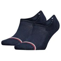 F&uuml;&szlig;linge Tommy Hilfiger "TH UNI TJ FOOTIE 2P ICONIC", Herren, Gr. 39-42, blau (schwarz navy), Baumwollmischung, Socken, Mit eingestricktem Flag-Label
