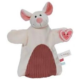 Schmusetuch Nici "My first Nici, Handpuppe Maus 2in1 26x25 cm", Baby, wei&szlig;, Pl&uuml;sch, Polyester, Schnuffelt&uuml;cher, sanfte Materialmix aus glattem und geripptem Pl&uuml;sch