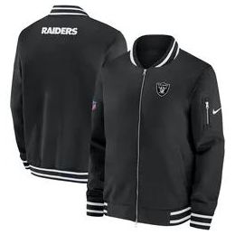 Bomberjacke Nike "Nike Jacke Las Vegas Raiders Nike Coach Bomber", Herren, Gr. L, schwarz, Popeline;Jersey, 100% Polyester, Jacken Bomberjacke