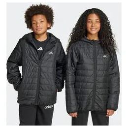 Outdoorjacke Adidas SPORTSWEAR "ESSENTIALS LIGHT PADDED KINDER", Kinder, Gr. 176, schwarz (schwarz, reflective silber), Obermaterial: 100% Polyester, normal, Jacken Outdoorjacke