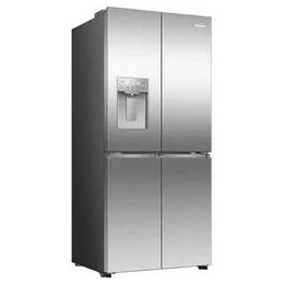 HISENSE Multi Door "RQ5P470SY", Energieeffizienz: D (A-G), silber (inox), Display au&szlig;en, K&uuml;hlschr&auml;nke, Wasser-/Eisspender, Total NoFrost, Metal Cooling, Topseller