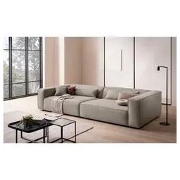 3-Sitzer "PIARA XXL, Sofa mit Kedernaht in Cord, Leinenoptik o. Strukturstoff", greige, B:316cm H:66cm T:136cm, 100% Polyester, LeGer Home by Lena Gercke, Sofas, schwarze F&uuml;&szlig;e, bequemer Sitzkomfort, extra tiefe Sitzfl&auml;che