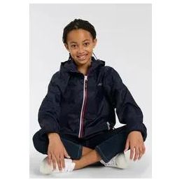 Regenjacke CMP "KID JACKET RAIN FIX HOOD", Jungen, Gr. 164/170, blau (navy), Obermaterial: 100% Polyamid, normal, hoch geschlossener Ausschnitt, eingesetzt eingefasste Kante, Jacken Regenjacke, &Uuml;bergangsjacke f&uuml;r Kinder