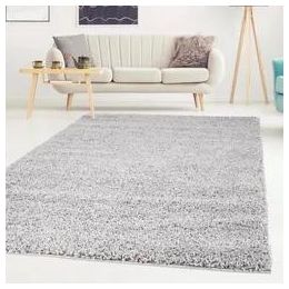 Hochflor-Teppich Carpet City "Shaggi uni 500" Gr. 32, grau, B:100cm H:30mm L:200cm, Kunstfaser, Teppiche, L&auml;ufer, Shaggy, Uni, Langflor, weich, Wohnzimmer, Schlafzimmer, Kinder