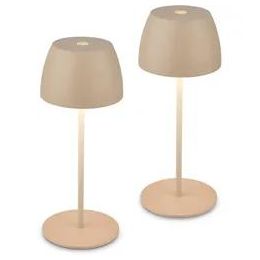 Briloner LEUCHTEN Tischleuchte "2er Set LED Tischlampe kabellos, beige", beige, Leuchten, 2er Set Tischlampe kabellos 20x8cm Beige 2,5W, Tischleuchte