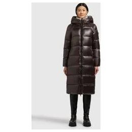 Steppmantel Khujo "NASHI 2IN1 (EINSATZ HERAUSNEHMBAR)", Damen, Gr. M, moody plum, 100% Nylon, unifarben, regular fit knielang, eingesetzt elastischer Bund mit Windstopper, M&auml;ntel Steppmantel