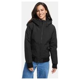 Winterjacke Marikoo "Mooni 16", Damen, Gr. L, schwarz, Obermaterial: 100% Nylon; Innenseite: 100% Polyester; Futter: 100% Polyester, Jacken Winterjacke, Gef&uuml;tterte &Uuml;bergangsjacke mit Kapuze und Kordelzug